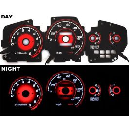 Honda Civic Ex Si 92 95 Radiant Red Glow Gauges Black Face Manual