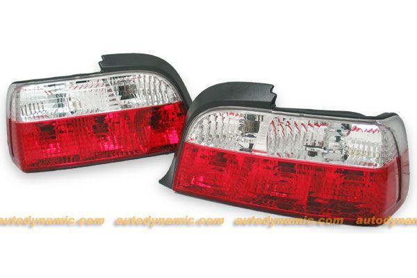 BMW E36 3-Series Coupe 92-98 Euro Red/Clear Tail Lights